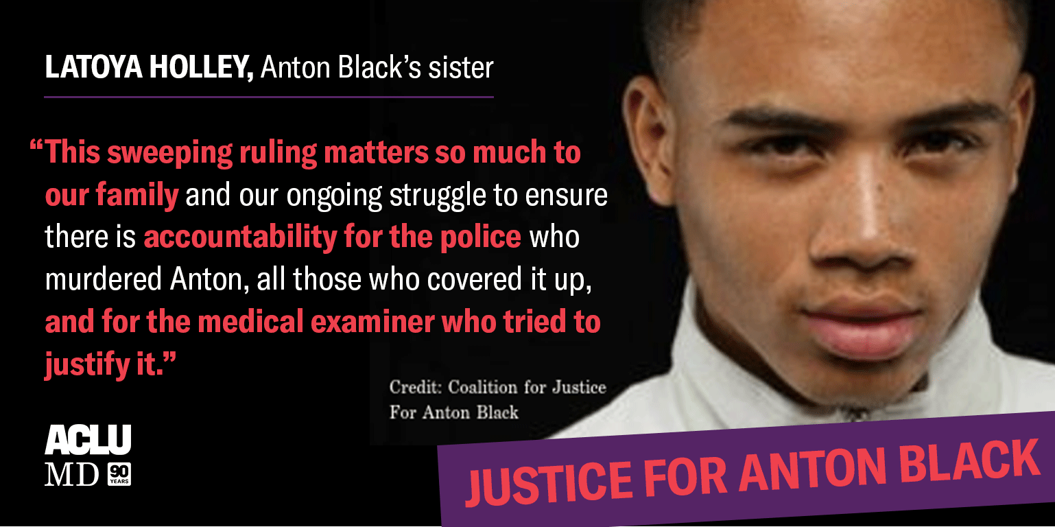 Statement from Anton Black’s Family on Federal Court Rejecting Efforts ...